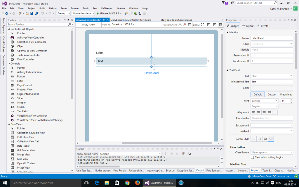 Ios User Interfaces With Mvvmcross Kerrys Blog